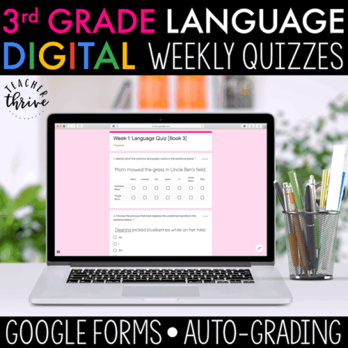 3rd Grade Weekly Language Assessments [DIGITAL] • Teacher Thrive