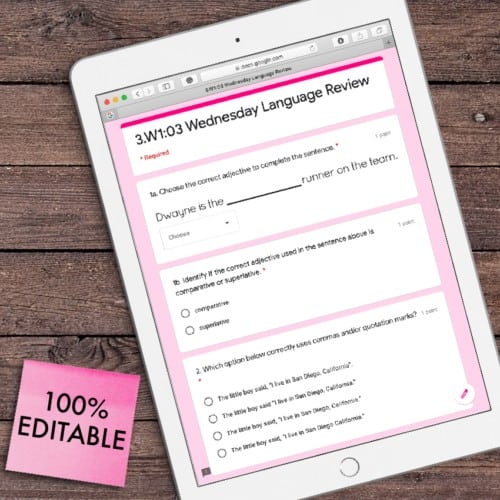 3rd Grade Language Spiral Review [DIGITAL] • Teacher Thrive