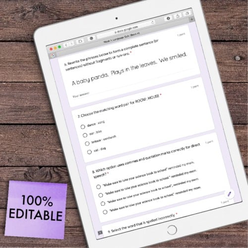 4th Grade Weekly Language Assessments [DIGITAL] • Teacher Thrive