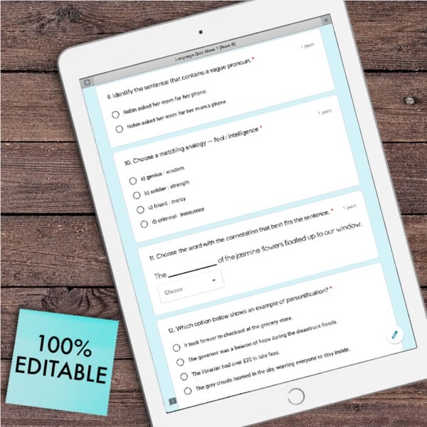 6th Grade Weekly Language Assessments [DIGITAL] • Teacher Thrive