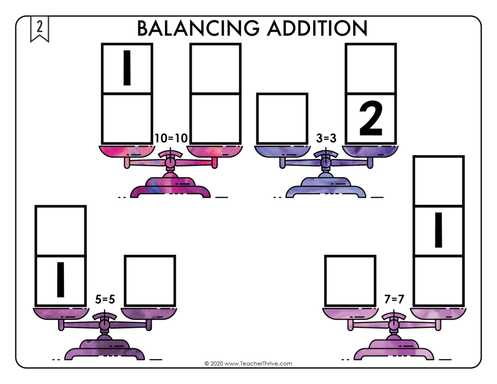 Math Tiles: Balancing Addition • Teacher Thrive