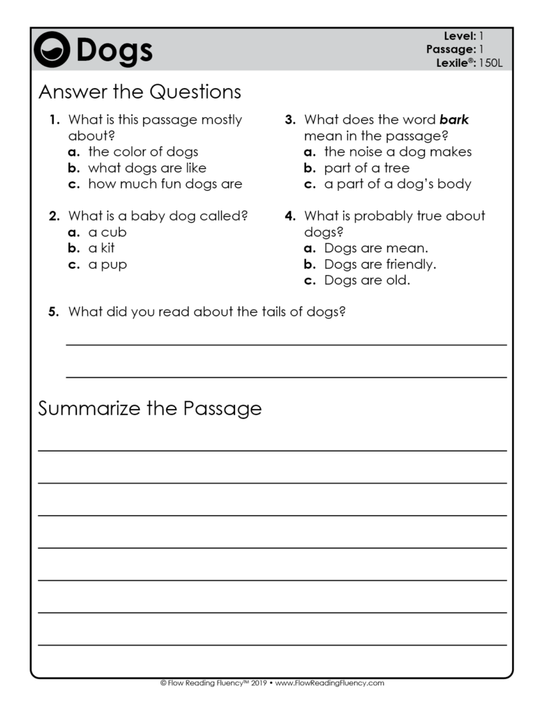 Level 1: Flow Reading Fluency (PRINTABLE) • Teacher Thrive
