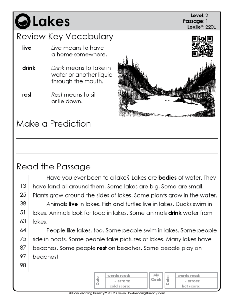 Level 2: Flow Reading Fluency (PRINTABLE) • Teacher Thrive