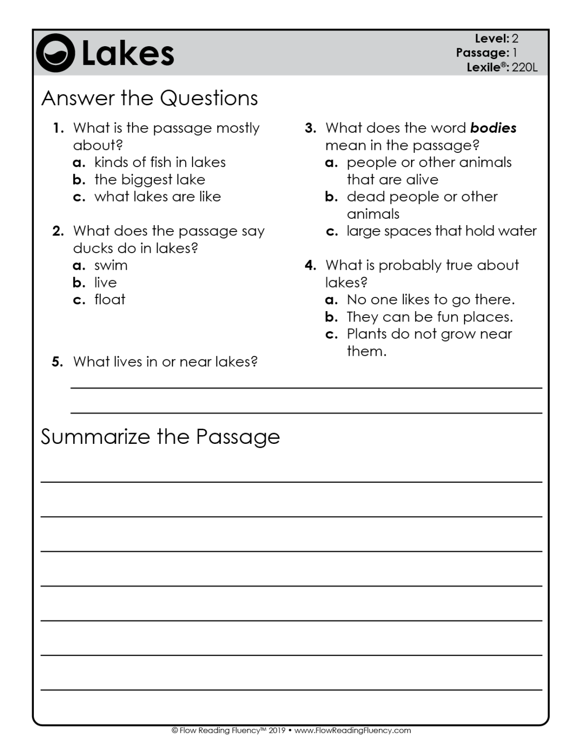 Level 2: Flow Reading Fluency (PRINTABLE) • Teacher Thrive