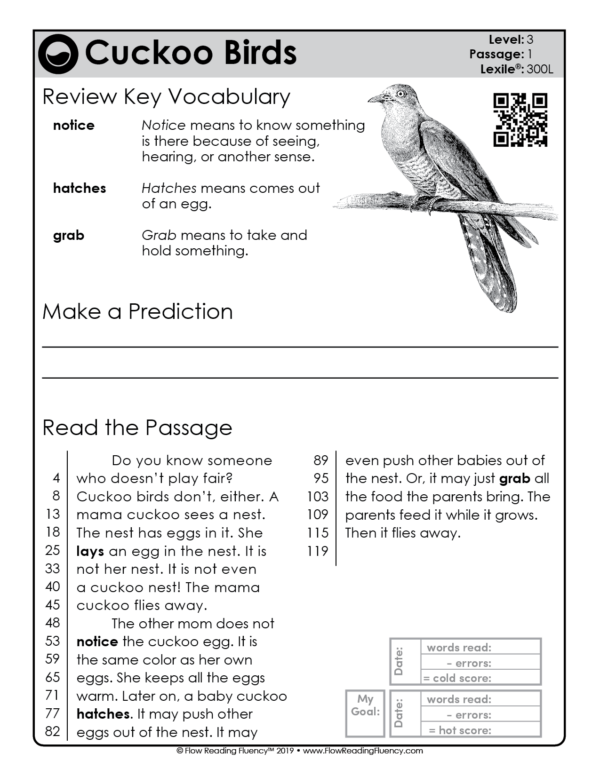 Level 3: Flow Reading Fluency (PRINTABLE) • Teacher Thrive