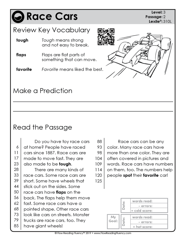 Level 3: Flow Reading Fluency (PRINTABLE) • Teacher Thrive