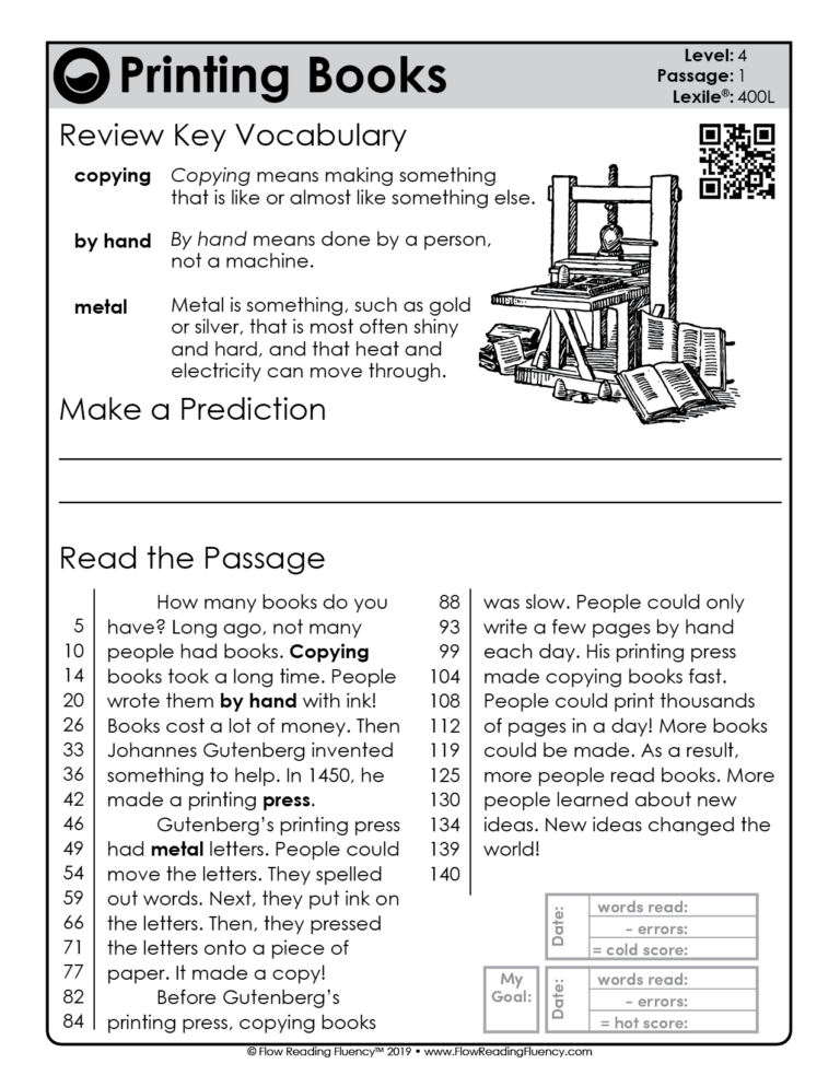 Level 4: Flow Reading Fluency (PRINTABLE) • Teacher Thrive