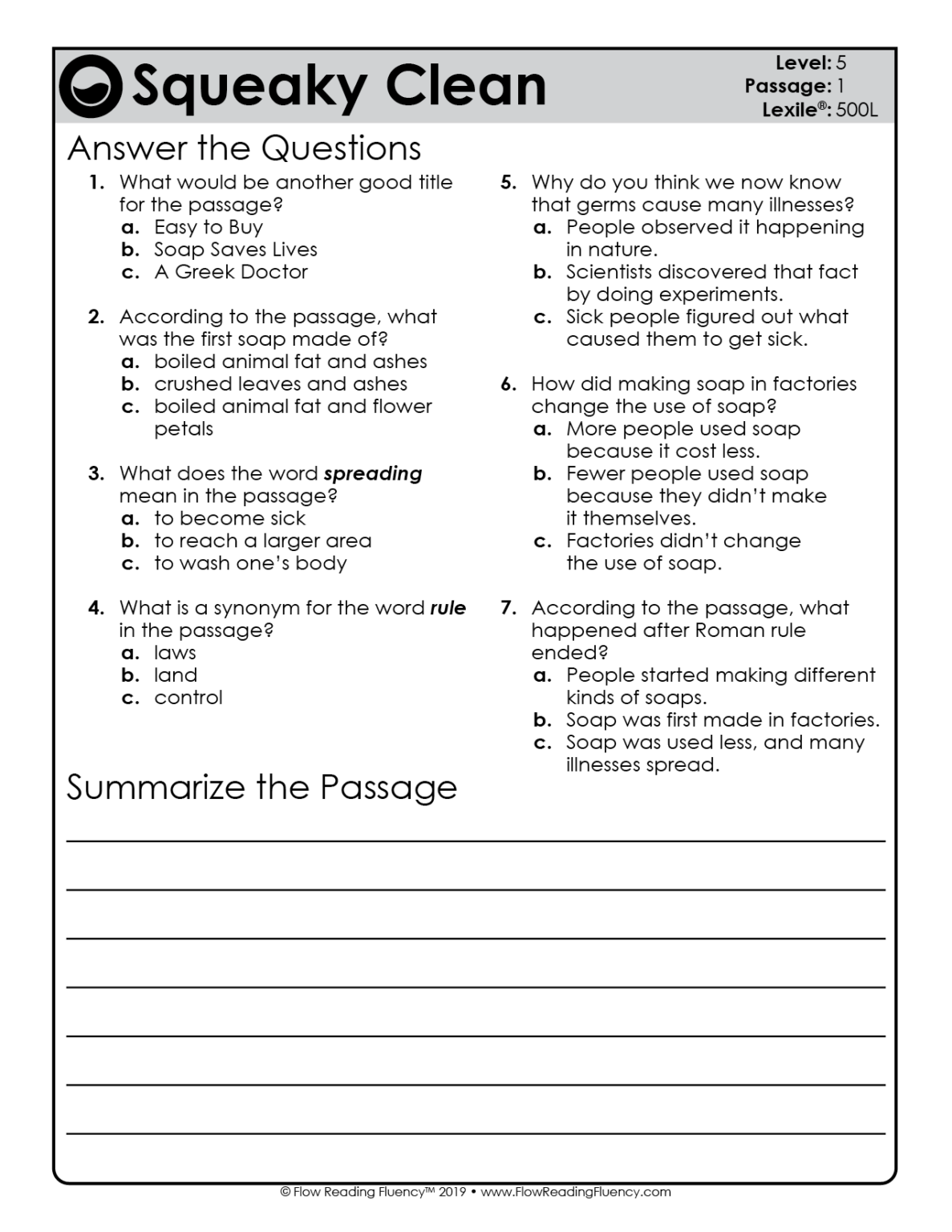 Level 5: Flow Reading Fluency (PRINTABLE) • Teacher Thrive