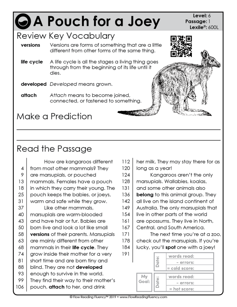 Level 6: Flow Reading Fluency (PRINTABLE) • Teacher Thrive
