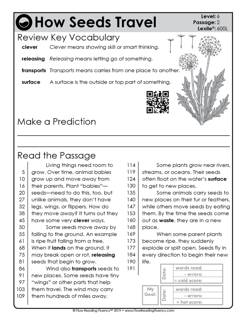 Level 6: Flow Reading Fluency (PRINTABLE) • Teacher Thrive