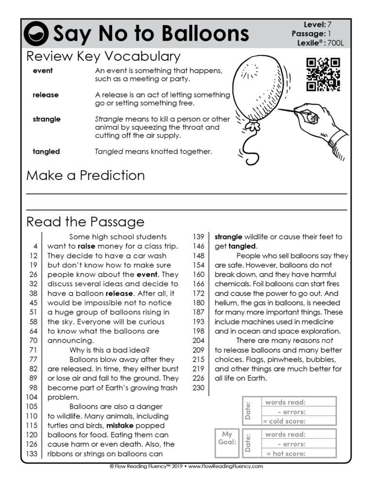Level 7: Flow Reading Fluency (PRINTABLE) • Teacher Thrive