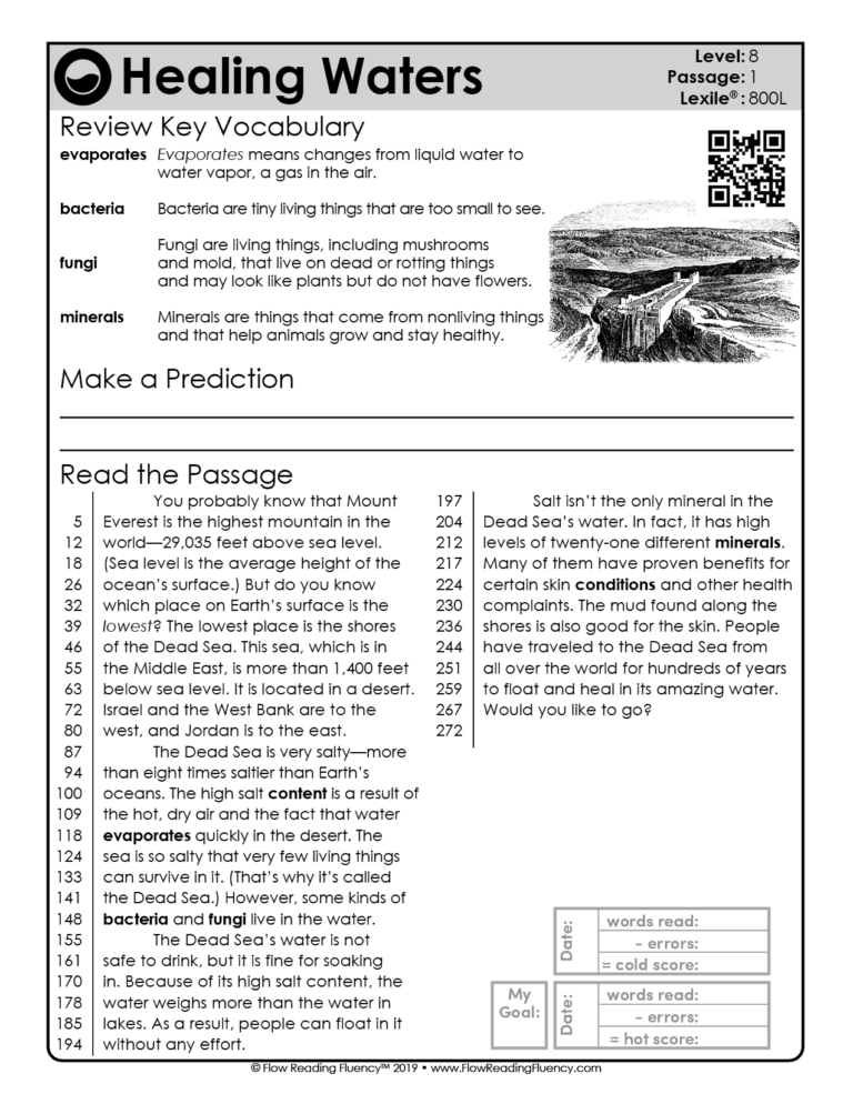 Level 8: Flow Reading Fluency (PRINTABLE) • Teacher Thrive