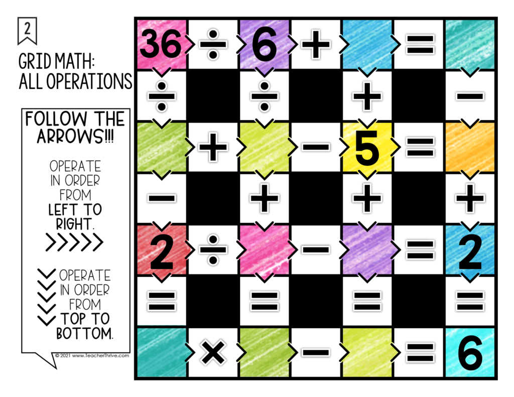 Math Tiles: Math Grids (All Operations) • Teacher Thrive