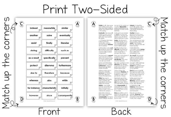 Nonfiction Text Structures Key Words and Phrases • Teacher Thrive