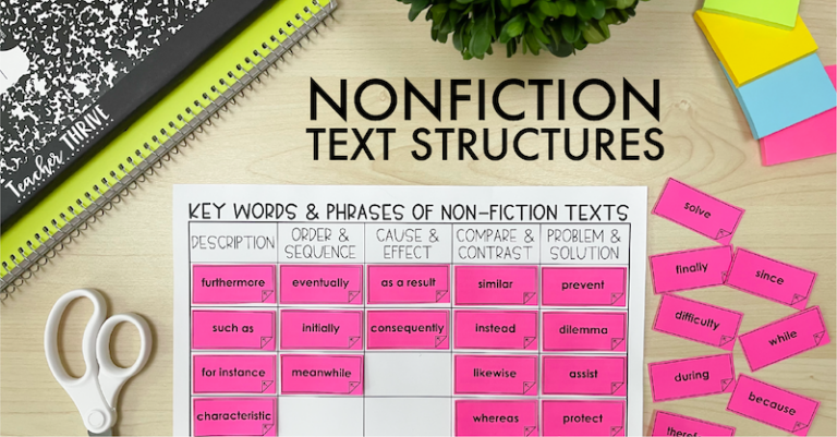 Nonfiction Text Structures Key Words and Phrases • Teacher Thrive