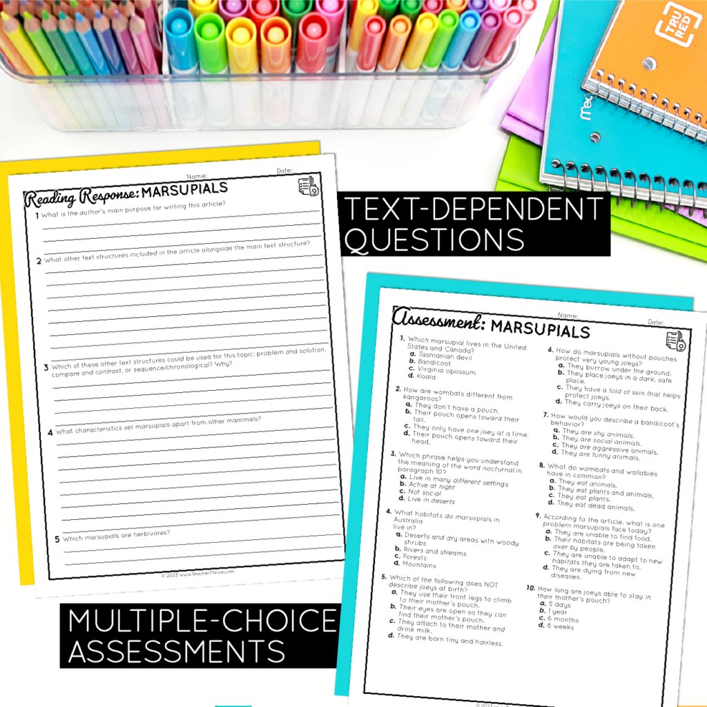 4th Grade Descriptive Nonfiction Text Structure Reading Comprehension ...