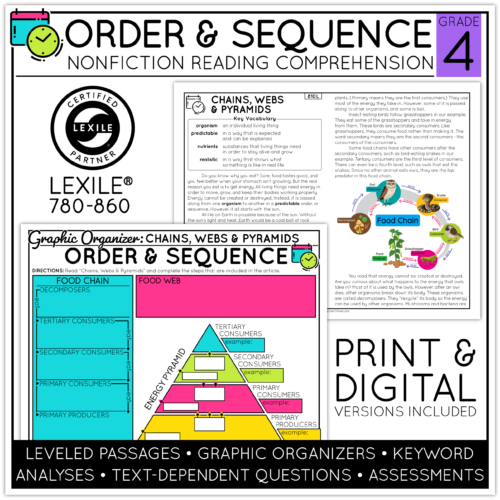 4th Grade Order and Sequence Nonfiction Text Structure Reading ...