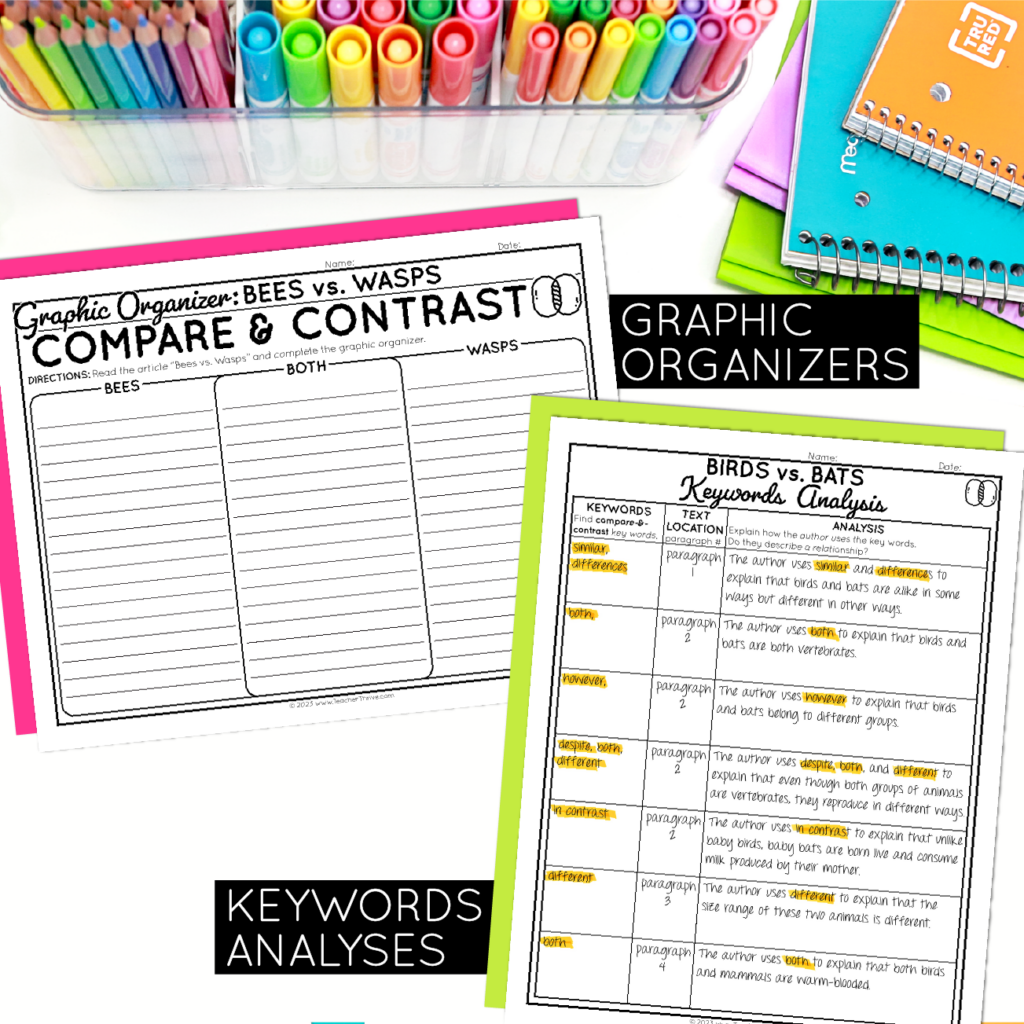 5th Grade Compare and Contrast Nonfiction Text Structure Reading ...