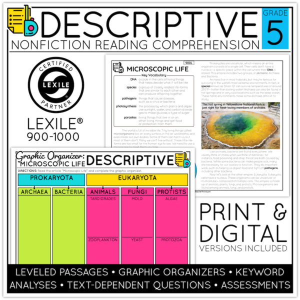 5th Grade Descriptive Nonfiction Text Structure Reading Comprehension ... 5th Grade Descriptive Nonfiction Text Structure Reading Comprehension ...